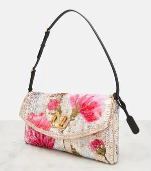 Valentino Garavani Devain" Small Floral Sequined Shoulder Bag