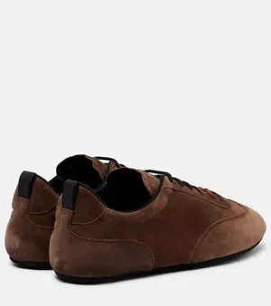 Max Mara Suede Lace-up Sneakers - Brown