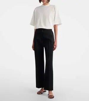 THE ROW Trino Wool Straight Leg Trousers