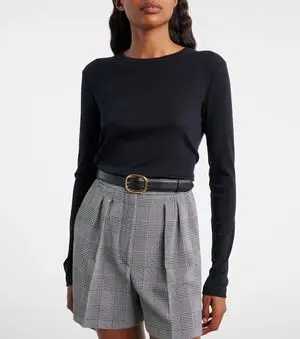 Max Mara Ribbed-knit Crewneck T-shirt - Blue