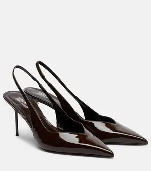 Paris Texas Lidia Patent Leather Slingback Pumps - Brown