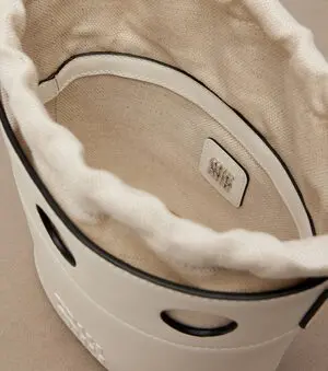 Miu Miu Leather Bucket Bag - White