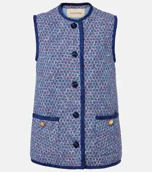 Valentino Garavani Tweed Vest - Blue