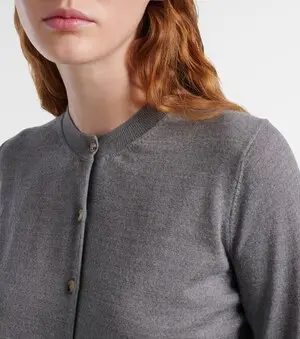 Khaite Tansy Cropped Wool And Cashmere Cardigan