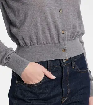 Khaite Tansy Cropped Wool And Cashmere Cardigan