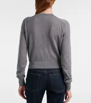 Khaite Tansy Cropped Wool And Cashmere Cardigan
