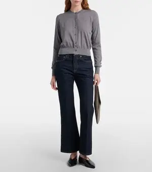 Khaite Tansy Cropped Wool And Cashmere Cardigan