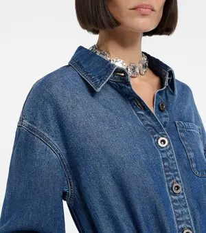 SELF-PORTRAIT Denim Utility Romper