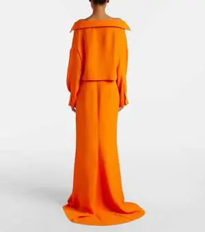 Balenciaga Off-shoulder Silk Gown