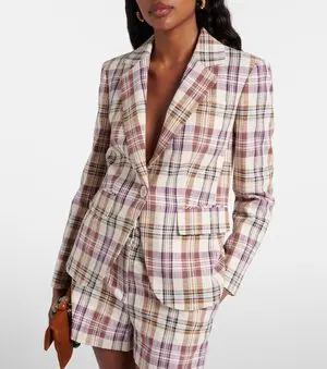 Veronica Beard Tyra Plaid Cotton-blend Blazer