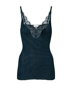 Saint Laurent Lace-trimmed Ribbed-knit Silk Camisole - Green