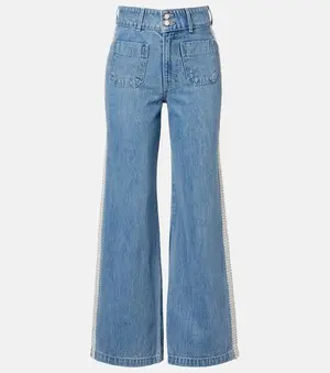 Veronica Beard Taylor High-rise Wide-leg Jeans