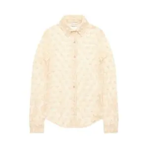 Dries Van Noten Large Polka Dot Mesh Shirt - White