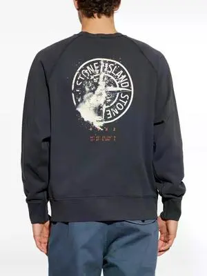 Stone Island Logo Print Raglan Sleeve Sweater