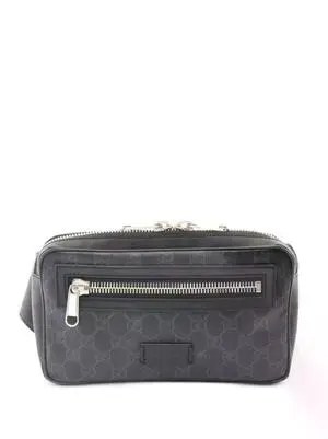 Gucci Gg Supreme Web-stripe Belt Bag - Grey