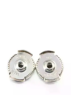 Hermès Sterling Hoop Earrings With Horizontal Bar Detail