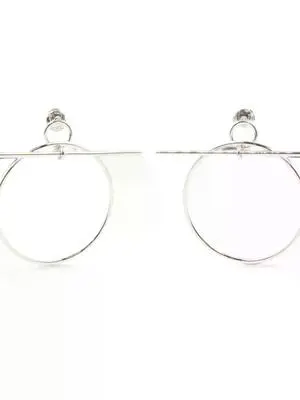 Hermès Sterling Hoop Earrings With Horizontal Bar Detail