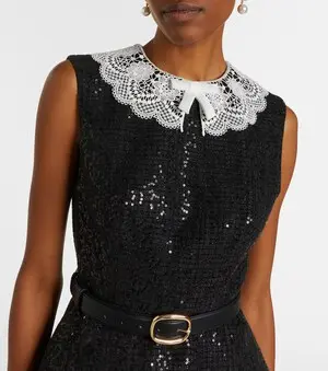 SELF-PORTRAIT Sequined Bouclé Mini Dress