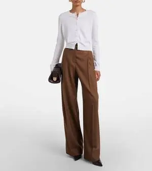 Oscar De La Renta Wool Wide-leg Trousers