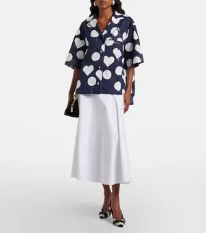 Jacquemus Marin Polka Dot And Heart Cotton Poplin Shirt - Blue