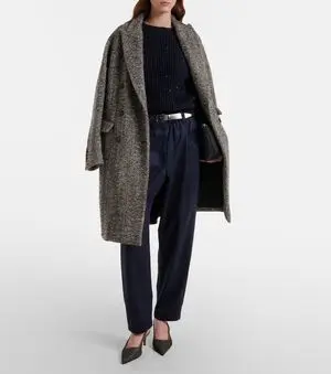Brunello Cucinelli Sequined Cashmere And Wool-blend Crewneck Sweater
