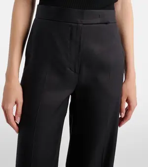 Max Mara Linen And Silk Twill Wide-leg Trousers