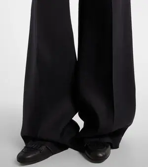 Max Mara Linen And Silk Twill Wide-leg Trousers