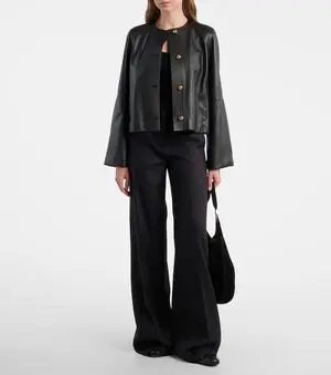 Max Mara Linen And Silk Twill Wide-leg Trousers