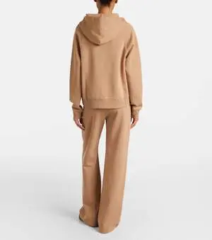 Max Mara Cotton-blend Jersey Wide-leg Sweatpants - Brown