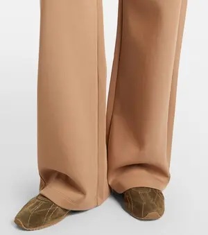 Max Mara Cotton-blend Jersey Wide-leg Sweatpants - Brown