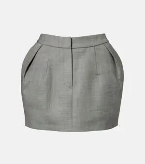 Magda Butrym Pleated Wool Miniskirt