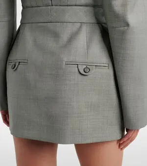 Magda Butrym Pleated Wool Miniskirt