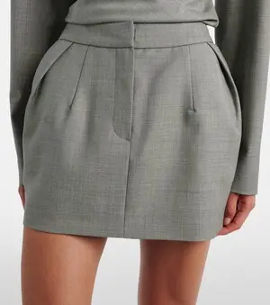 Magda Butrym Pleated Wool Miniskirt
