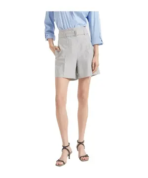 Brunello Cucinelli Monili-embellished Striped Shorts - Blue