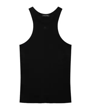ANINE BING Ribbed Tank Top - Black