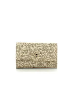 Borbonese Textured Compact Wallet - Sand