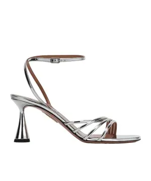 AQUAZZURA Latour Mirror Effect Sandals - Silver