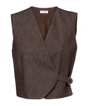 Brunello Cucinelli V-neck Vest - Brown