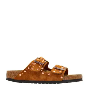 BIRKENSTOCK Arizona Studded Flat Sandals - Brown
