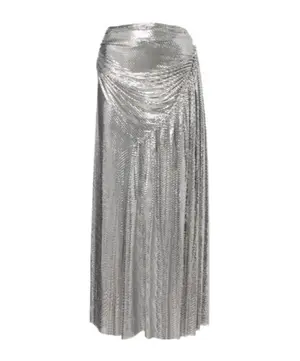 Rabanne Chainmail Draped Maxi Skirt - Gray