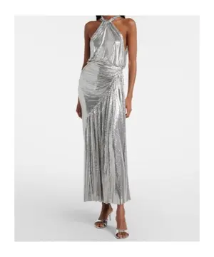 Rabanne Chainmail Draped Maxi Skirt