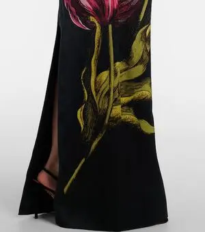 Erdem Floral Duchess Satin Gown