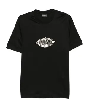 Emporio Armani Logo Print T-shirt - Black