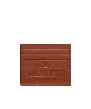 Valentino Garavani Logo Debossed Cardholder - Brown