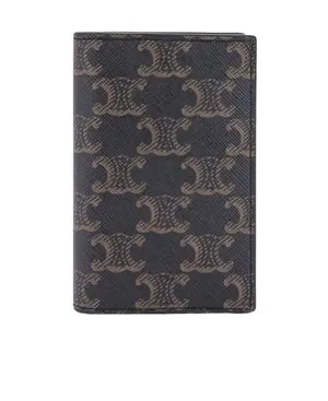 Celine Vertical Card Holder In Triomphe Canvas