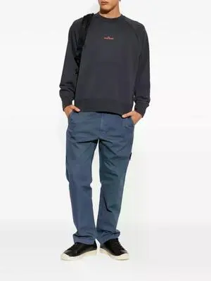 Stone Island Logo Print Raglan Sleeve Sweater