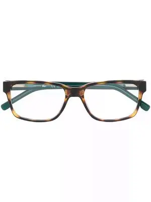 Lacoste Logo-plaque Square-frame Glasses - Brown