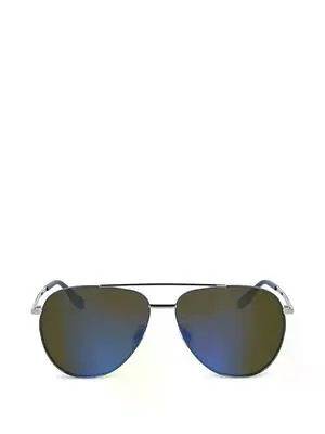 Karl Lagerfeld Double-bridge Pilot-frame Sunglasses - Silver