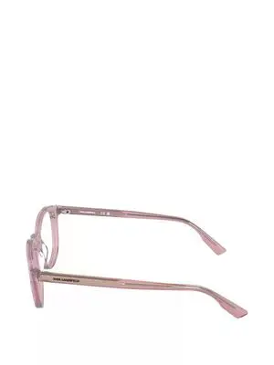 Karl Lagerfeld Glitter-effect Round-frame Glasses - Pink