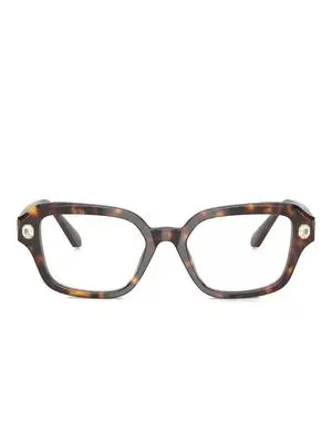 SWAROVSKI Crystal-embellished Geometric-frame Glasses - Brown